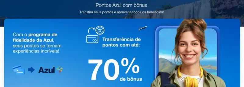 Azul Fidelidade com parceiros até 70% de bônus